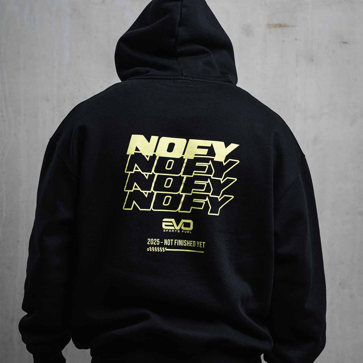 NOFY x EVO Sports Fuel – Hochwertiger Hoodie in schwarz fürs Gym
